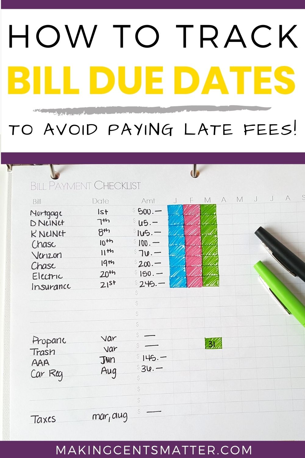 Bill Pay Checklist | Organize Your Finances With This Free Printable ...